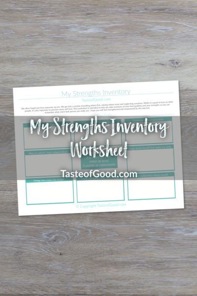My Strengths Inventory Worksheet - FREE Printable Worksheet for You