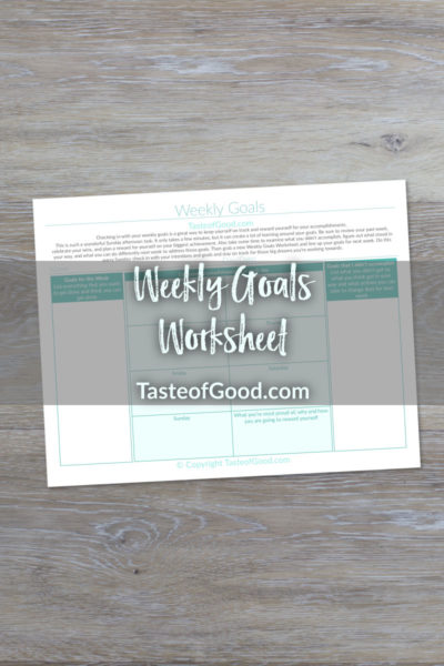 Weekly Goals Worksheet - Free Downloadable Life Coaching Resources