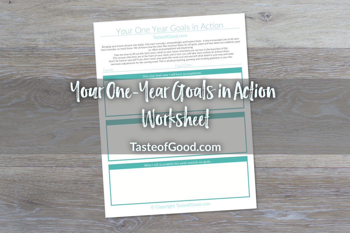 Your 1 Year Goals in Action - A Free Printable Life Coaching Worksheet